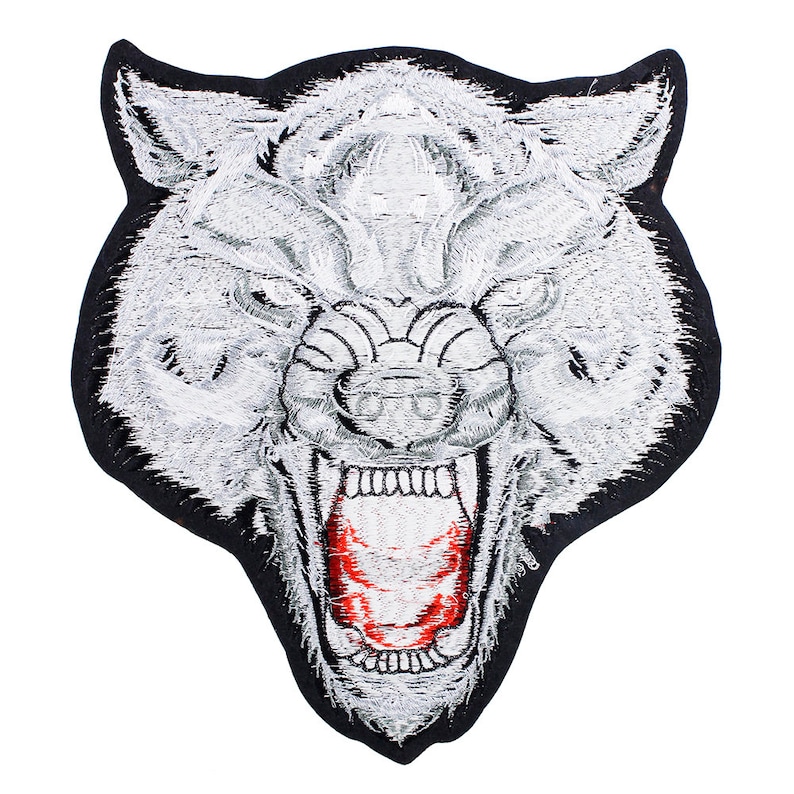 Large Wolf Head Embroidery Fabric Patches Applique Iron on - Etsy