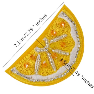Lemon Beaded Fruit Patches Embroidery Patch Sew on DIY Project ...