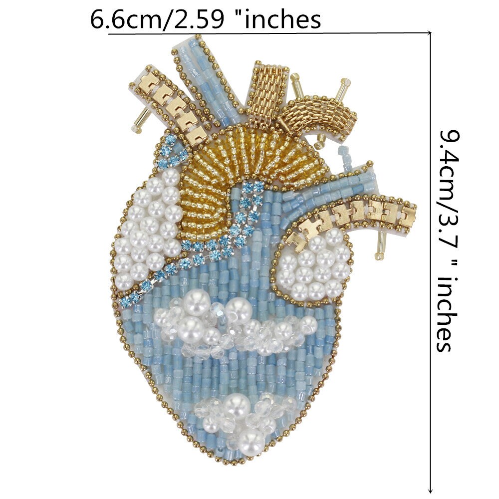 Beaded Heart Patches Crown Heart Decor Badges Applique Sew on - Etsy UK