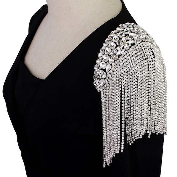 Crystal Tassel Fringe Epaulettes Shoulder Patches Wedding - Etsy