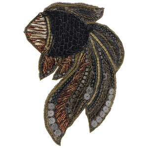 Sequin Fish Patches Indian Wire Handmade Badges Rhinestones Emblem ...