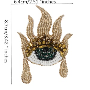 Evil Eye Patches Evil Eye Charm Badges Beaded Crystal Applique Sew on ...