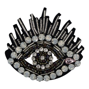 Handmade Eyelashes Eyes Patches Crystal Eyes Charm Badges Beaded ...