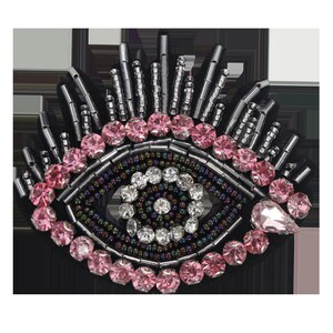 Handmade Eyelashes Eyes Patches Crystal Eyes Charm Badges Beaded ...