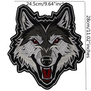 Wolf Head Patch Animal Embroidery Patches Tiger Fabric Patches Iron on ...