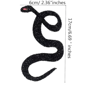 Snake Patches Rhinestones Iron on Snake Applique Motif Hot Fix Rhinestones Snake for Shoes ...