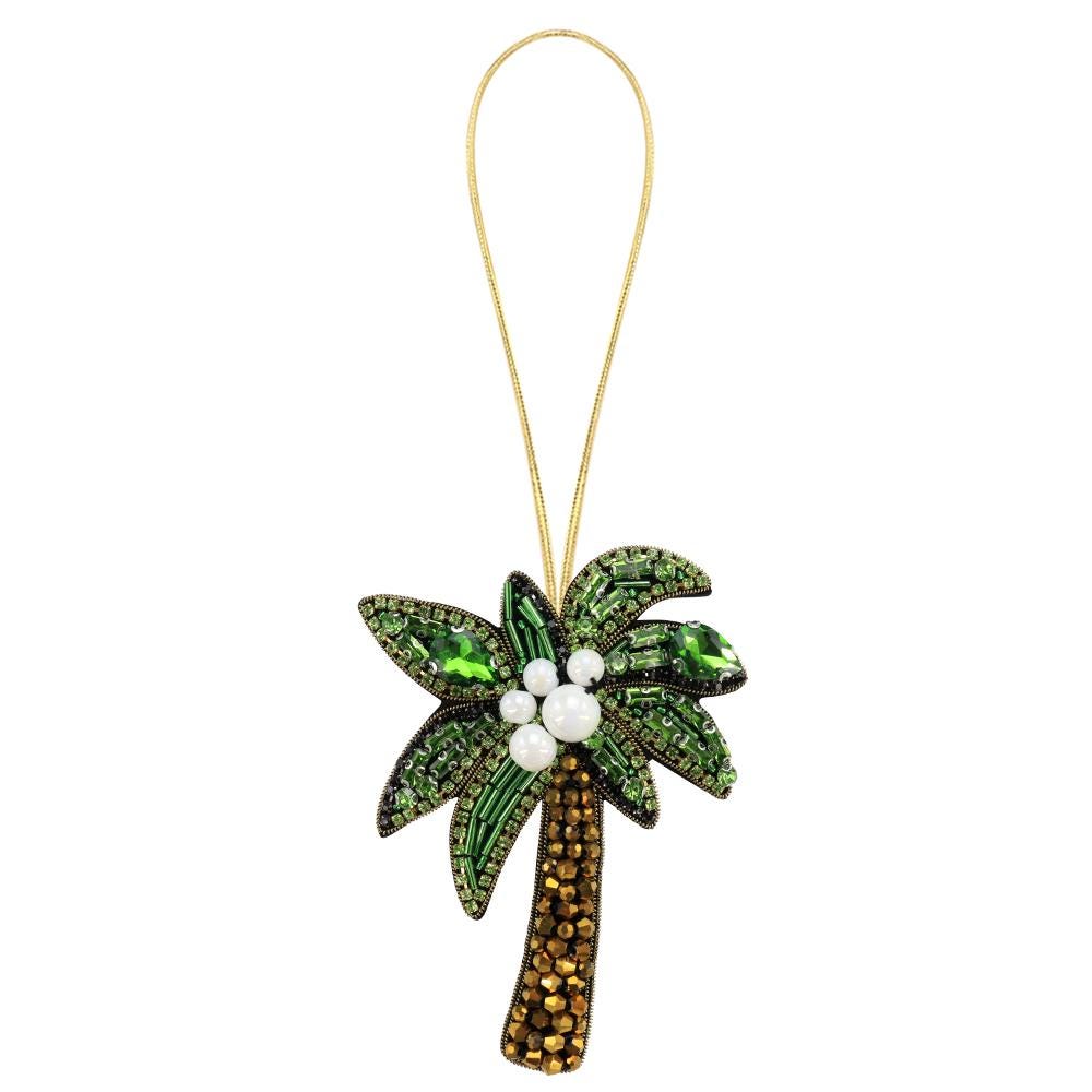 Beaded Patch Charm Bead Palm Tree Hanging Charm Bag Charm Rhinestones ...
