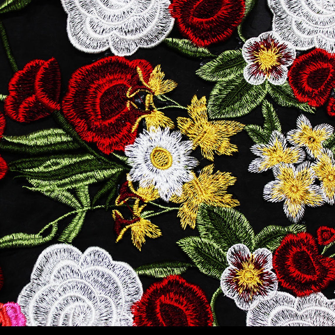 Multicolors Long Lace Embroidery Patches Lace Fabric Cord | Etsy