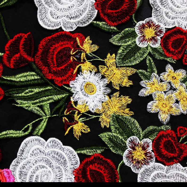 Multicolors Long Lace Embroidery Patches Lace Fabric Cord | Etsy