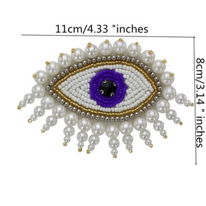 Evil Eye Patches Evil Eye Charm Badges Beaded Crystal Applique Sew on ...