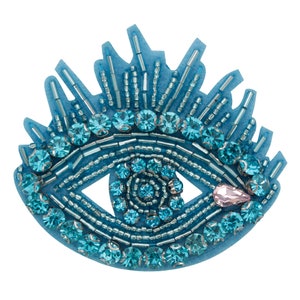 Handmade Eyelashes Eyes Patches Crystal Eyes Charm Badges Beaded ...