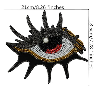 Evil Eye Patches Evil Eye Charm Badges Beaded Crystal Applique Sew on ...