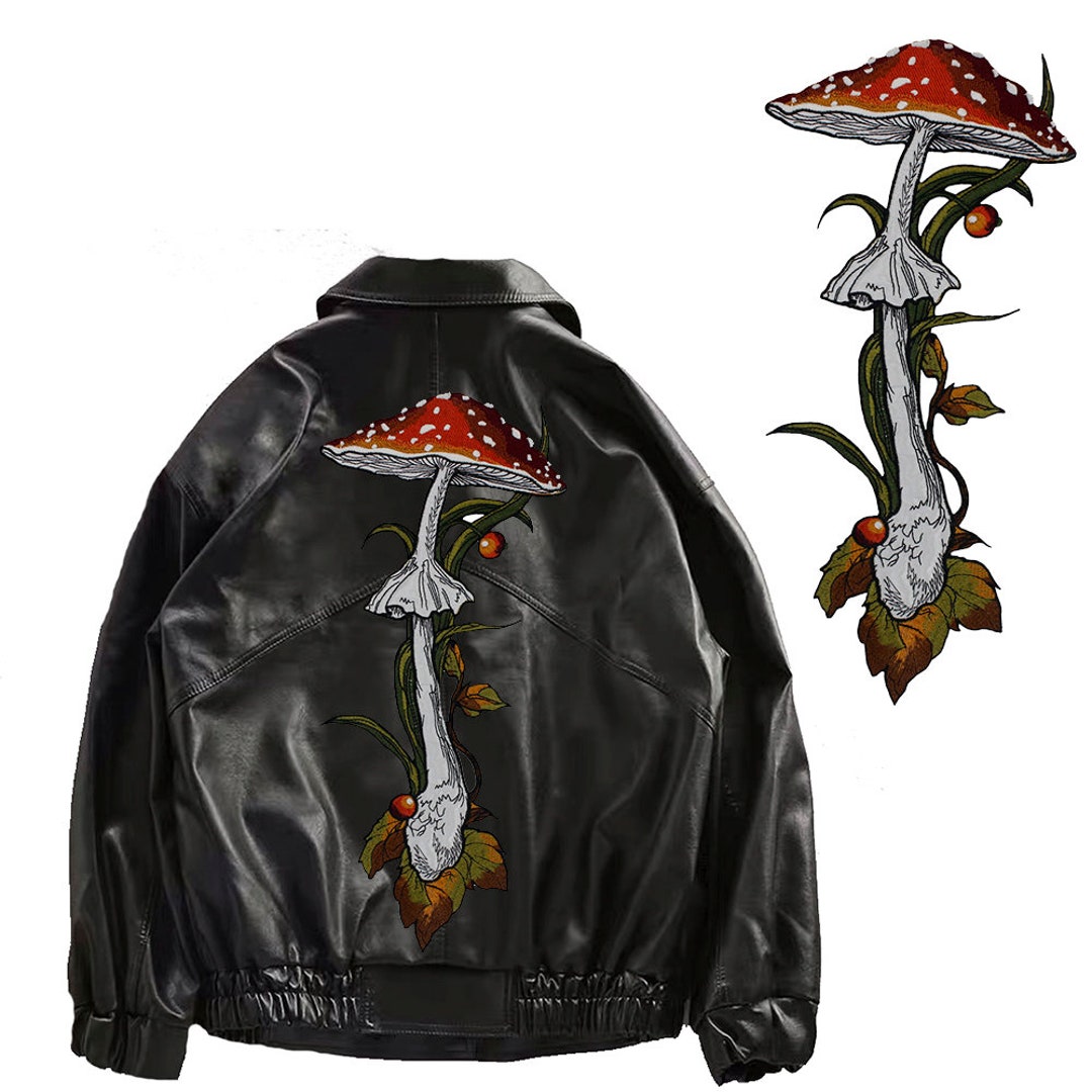 Long Mushroom Patches Embroidery Patches Applique for Clothing Applique ...