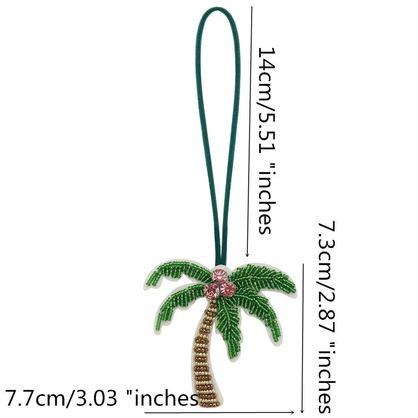 Beaded Patch Charm Bead Palm Tree Hanging Charm Bag Charm Rhinestones ...