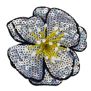 Sequin Flower Patch, 3D Flower Patches, Floral Patch, Beaded Flower ...