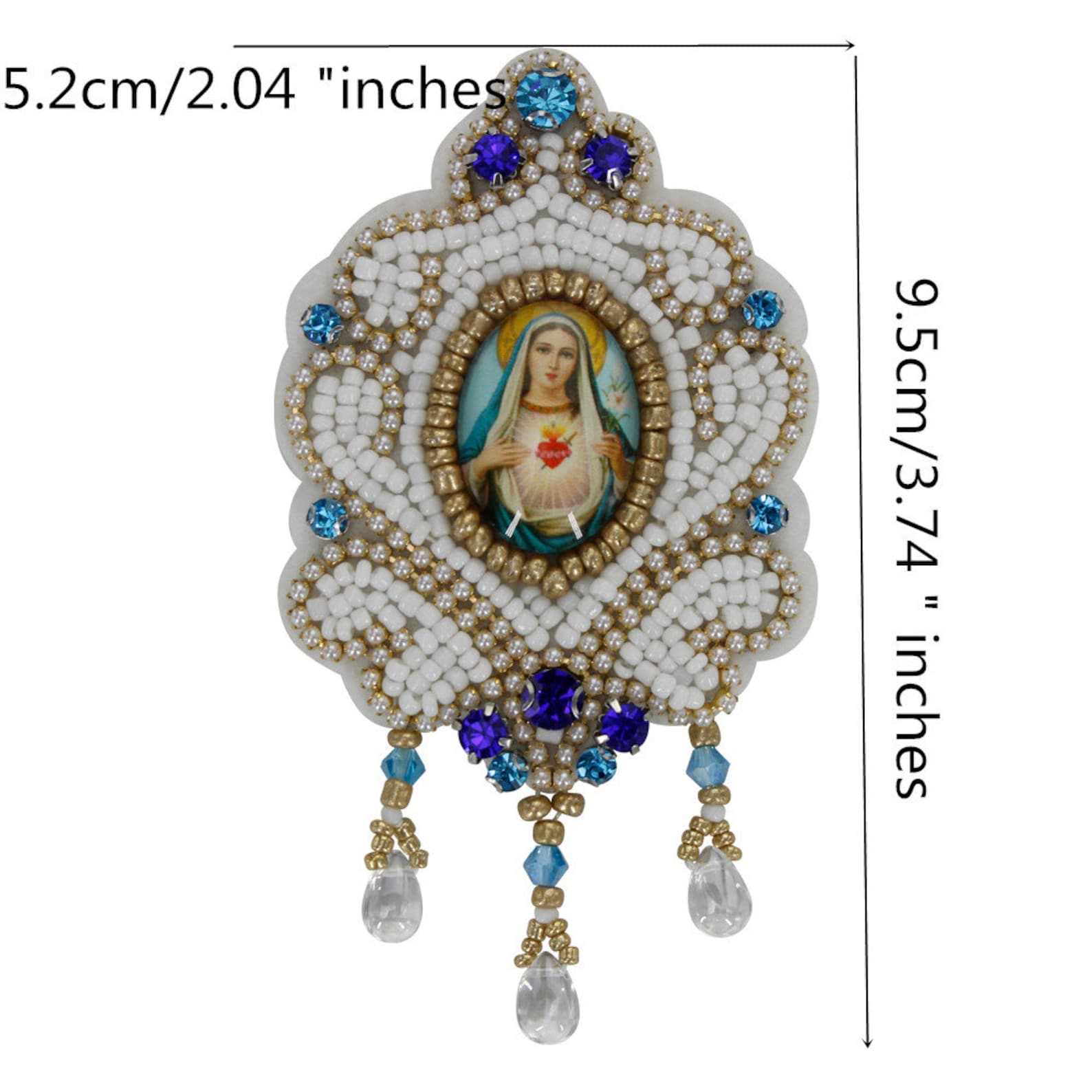 Cross Patches Lady of Guadalup Applique Mexican Fork Art Patches Jesus ...