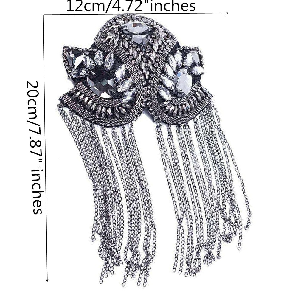 Blazer Shoulder Beaded Tassel Chain Suit Epaulet Punk Fringe | Etsy