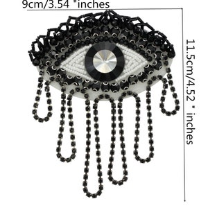 Evil Eye Patches Evil Eye Charm Badges Beaded Crystal Applique Sew on ...