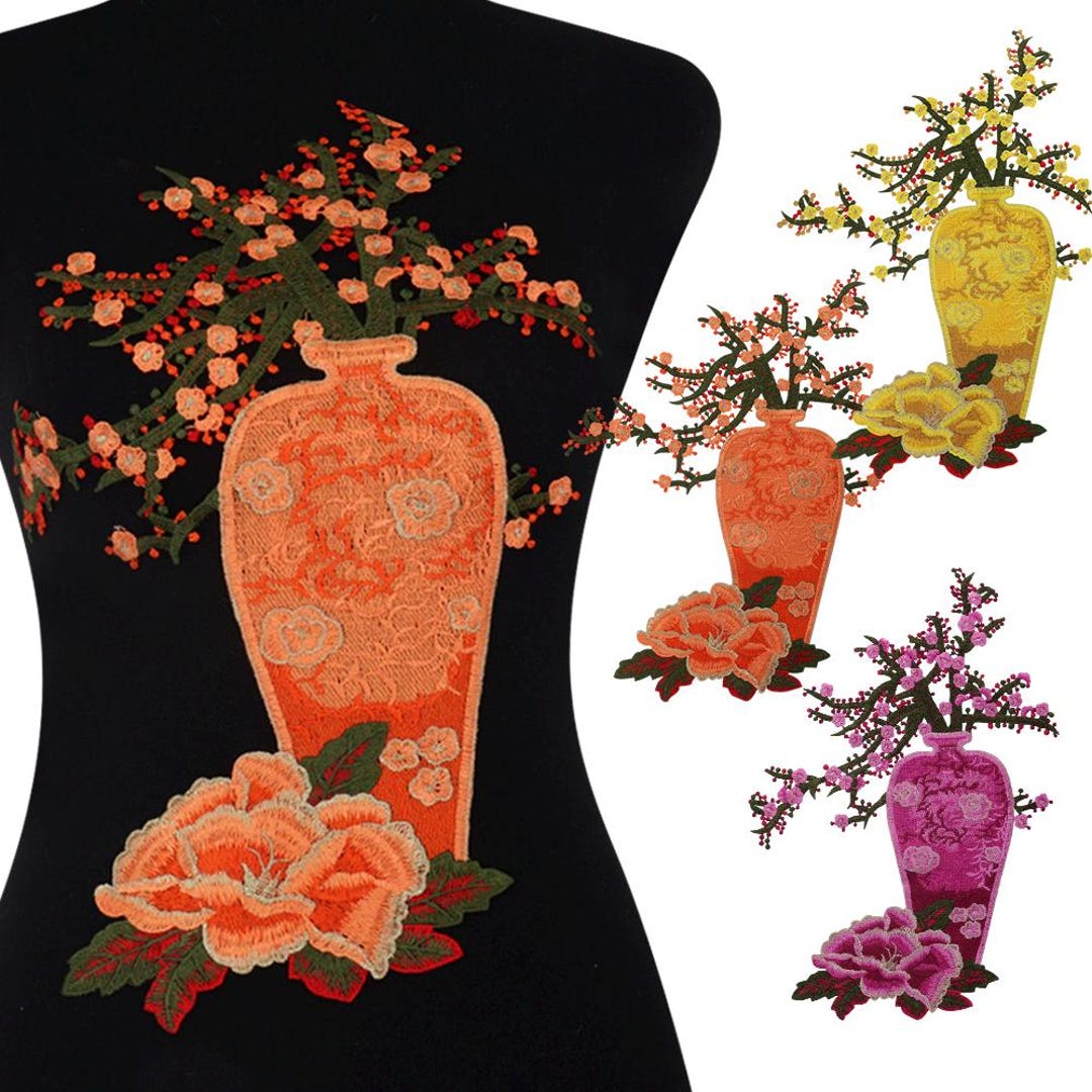 Flower Applique Embroidery Patches Applique Lace Fabric Patches ...