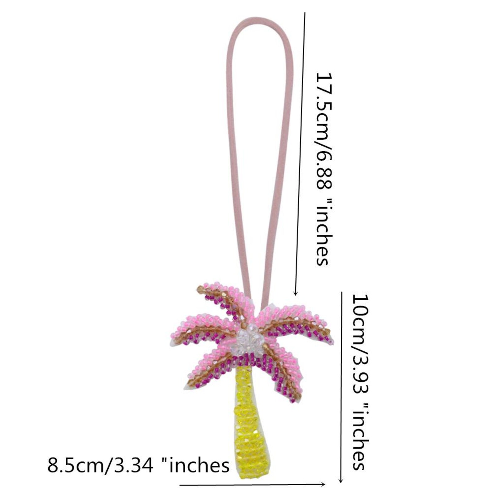 Beaded Patch Charm Bead Palm Tree Hanging Charm Bag Charm Rhinestones ...