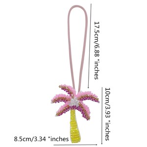 Beaded Patch Charm Bead Palm Tree Hanging Charm Bag Charm Rhinestones ...