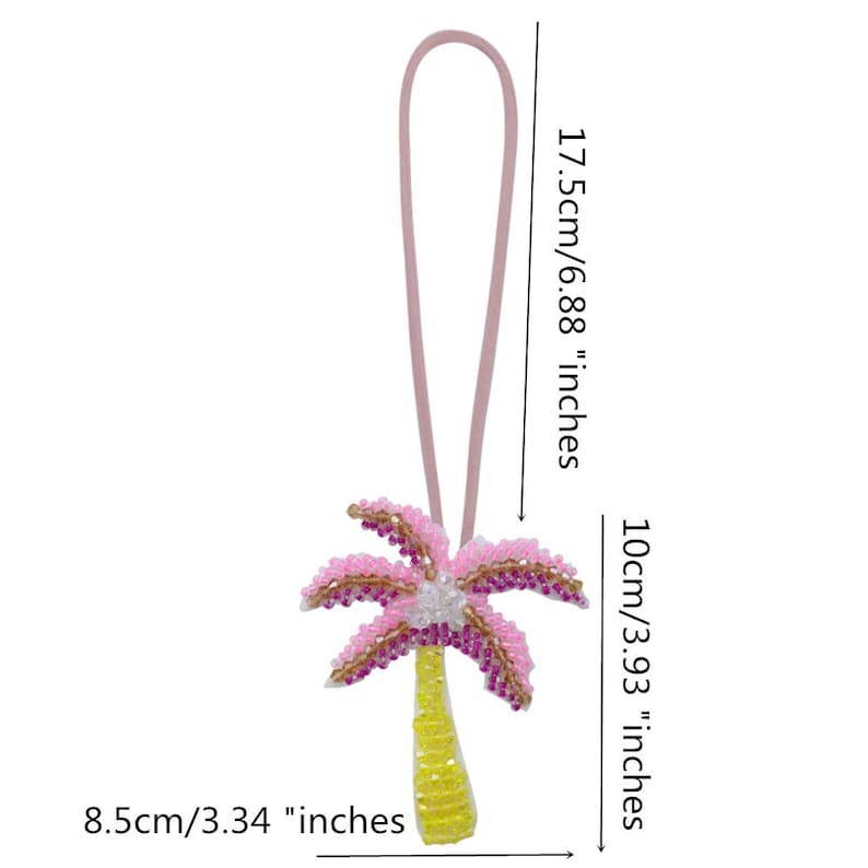 Beaded Patch Charm Bead Palm Tree Hanging Charm Bag Charm Rhinestones ...