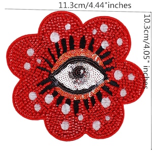 Beaded Milagro Heart Patches Sacred Heart Applique Evil Eyes Patches ...