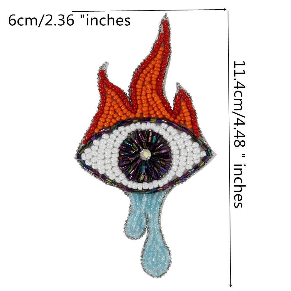 Evil Eye Patches Evil Eye Charm Badges Beaded Crystal Applique - Etsy UK