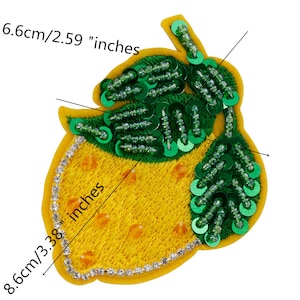 Lemon Beaded Fruit Patches Embroidery Patch Sew on DIY Project ...