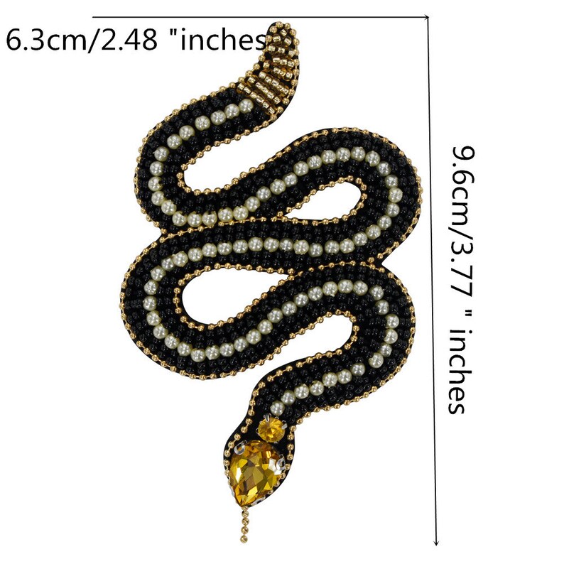 Snake Patches Beaded Flower Snake Badges Applique Motif Sew on - Etsy