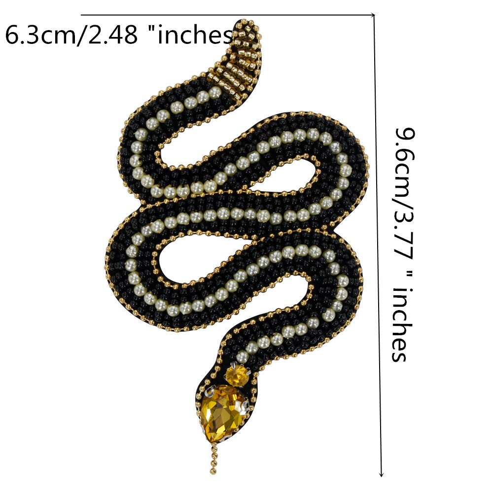 Snake Patches Beaded Flower Snake Badges Applique Motif Sew on - Etsy
