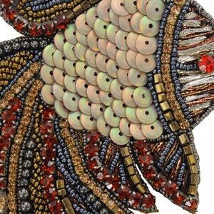 Sequin Fish Patches Indian Wire Handmade Badges Rhinestones Emblem ...