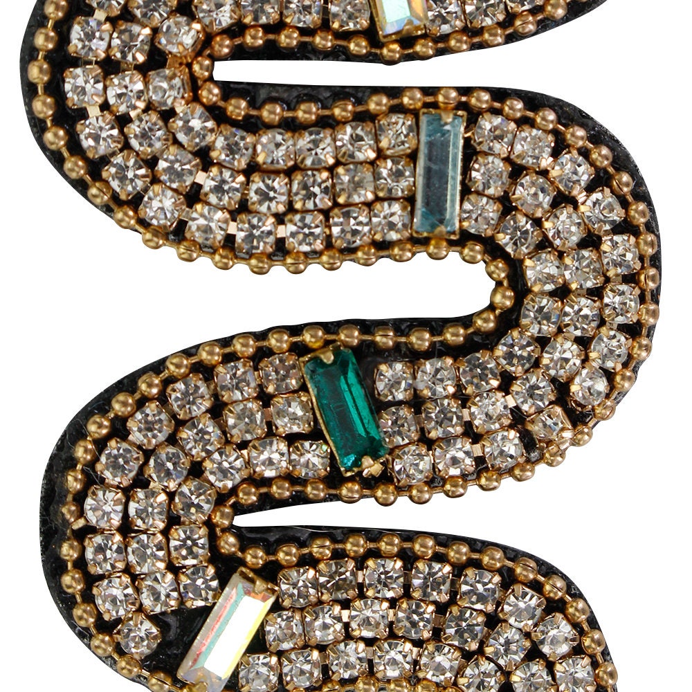 Snake Patches Beaded Flower Snake Badges Applique Motif Sew on - Etsy