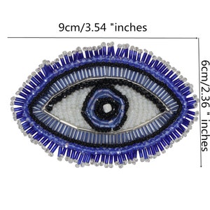 Evil Eye Patches Evil Eye Charm Badges Beaded Crystal Applique Sew on ...