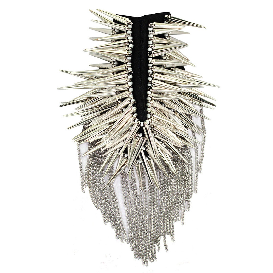 Beaded Pumk Rivet Shoulder Patches Motifs Fringe Epaulets for Suit ...