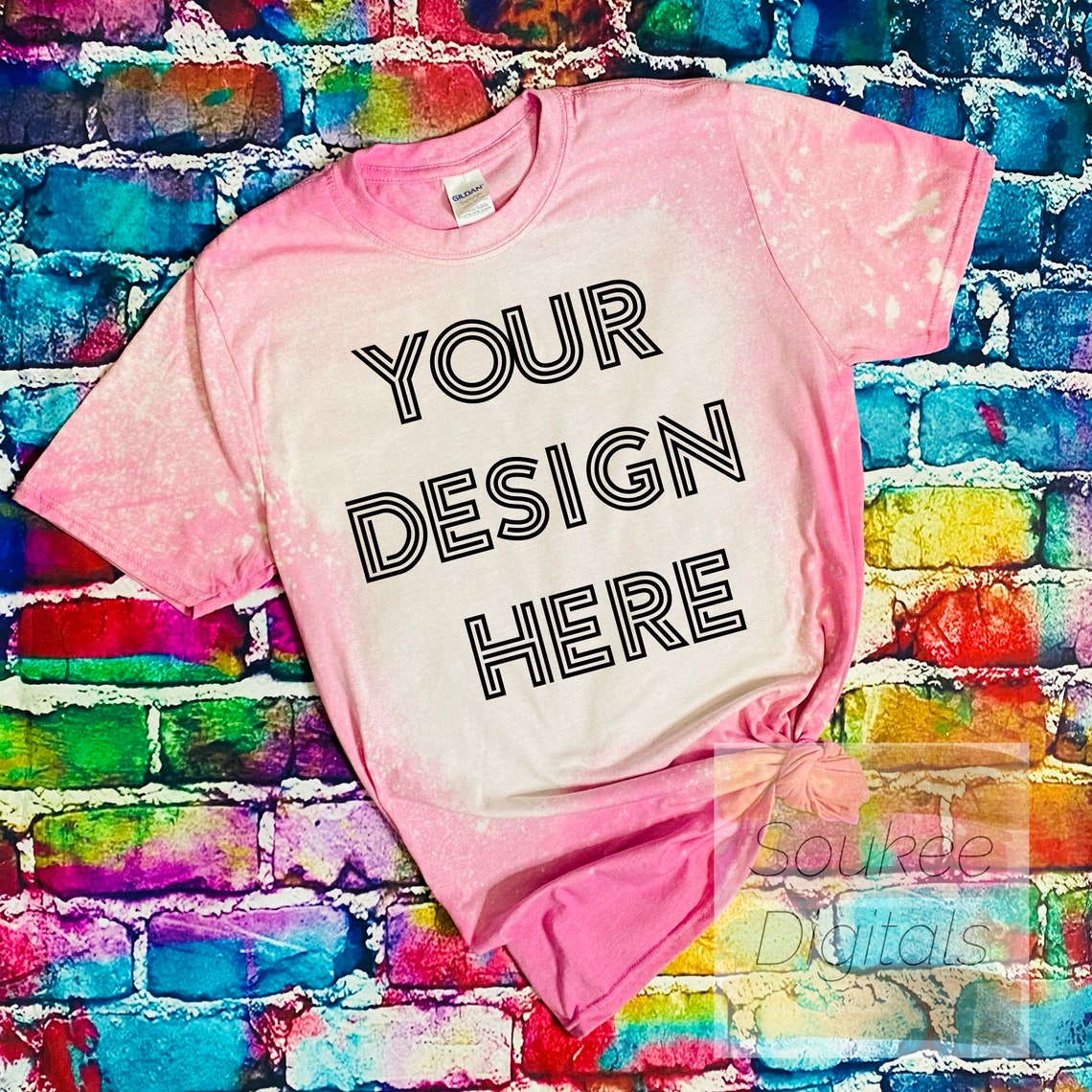 Bleached Gildan Softstyle Heather Heliconia 64000 Shirt Etsy