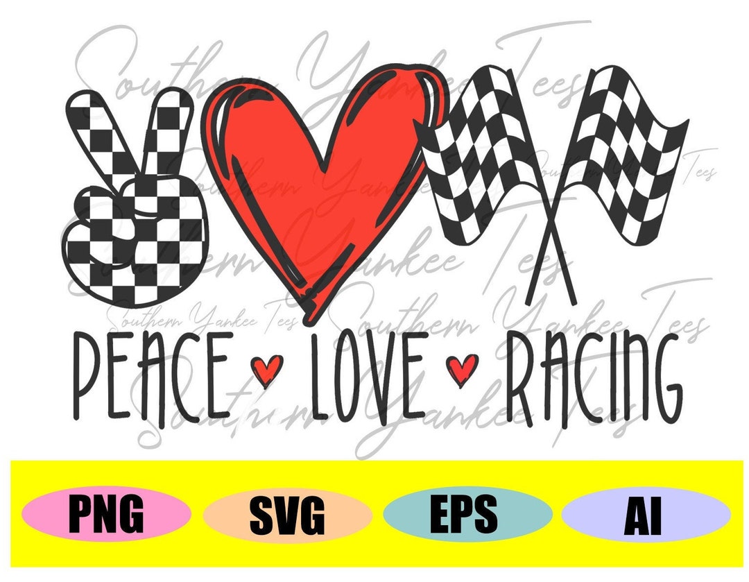 Peace Love Racing Red Peace Sign DIGITAL FILE ONLY - Etsy