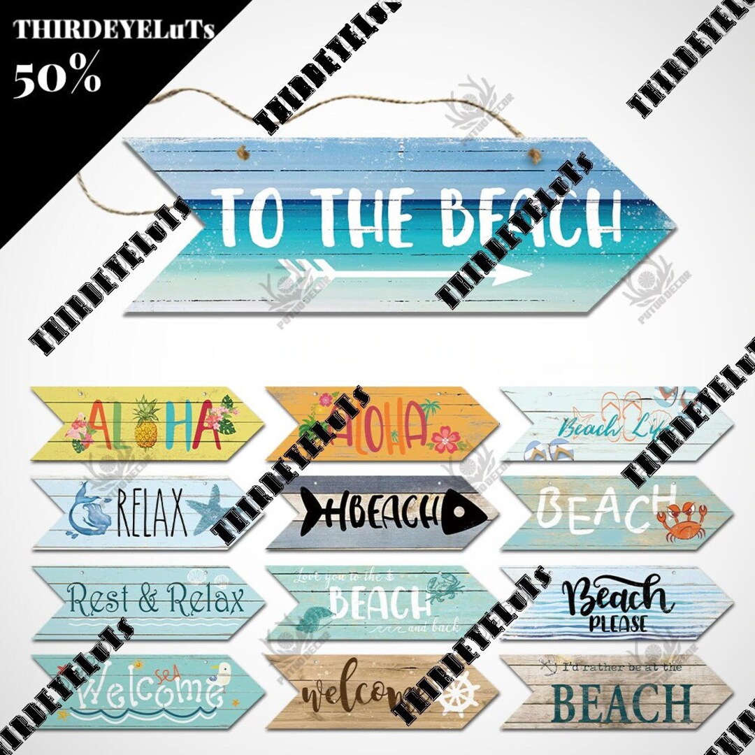 Beach Arrow Wooden Signs, Wooden Beach Sign, Welcome to the Beach ...