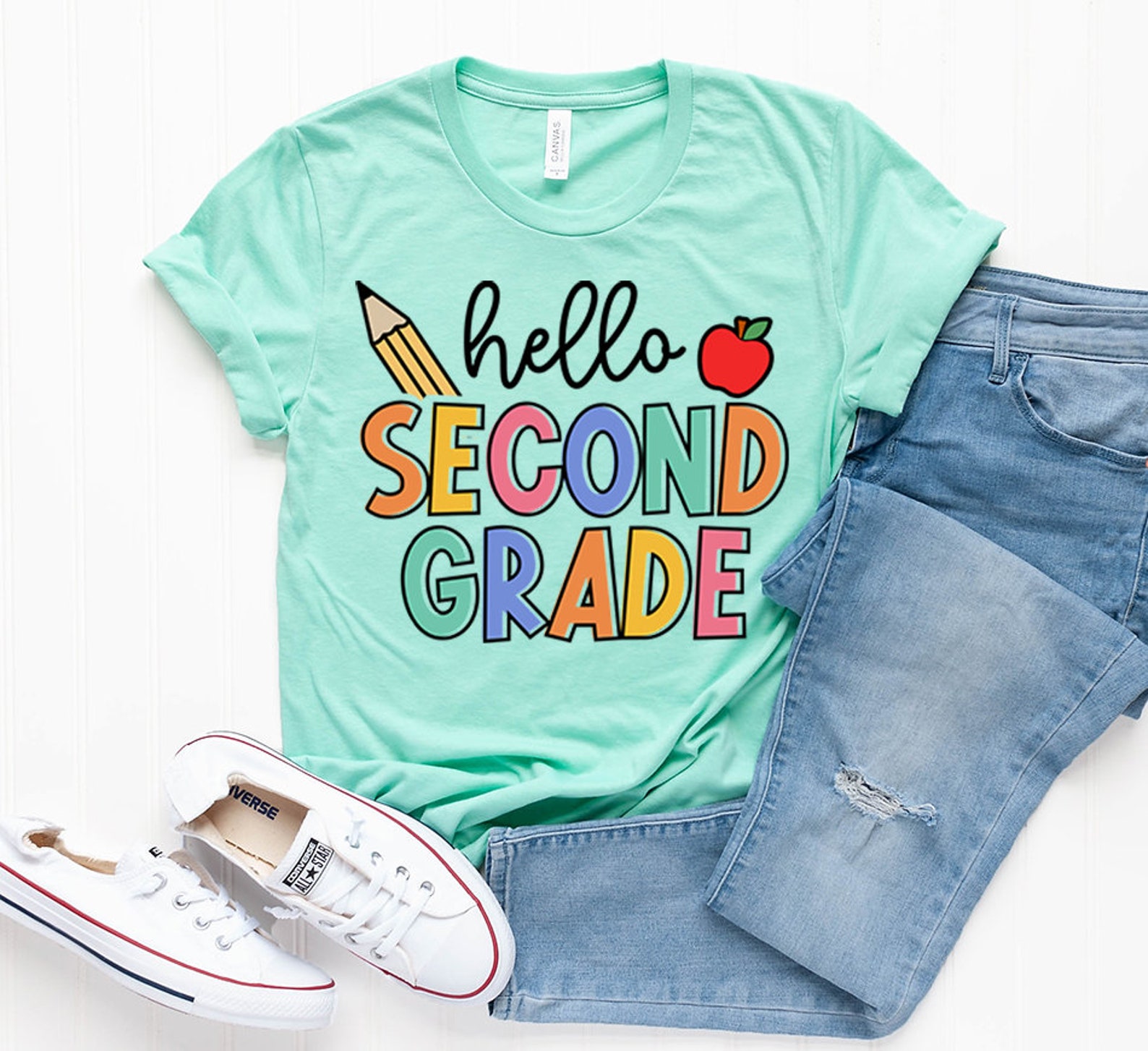 Hello 2nd Grade Shirt 2nd Grade Teacher Shirt 2nd Grade Etsy