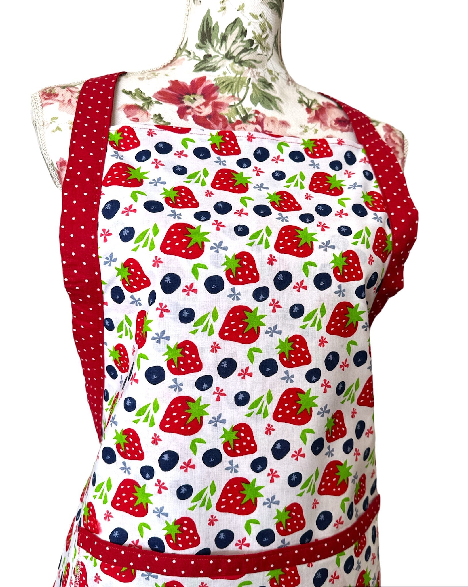 Strawberries Full Bib Apron Double Sided Everyday Baking and Cooking ...