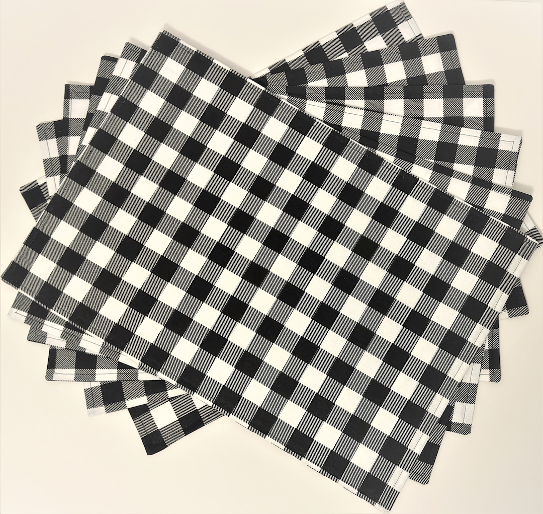 Platitudes Black White Buffalo Checkers Placemats Reversible Spring ...
