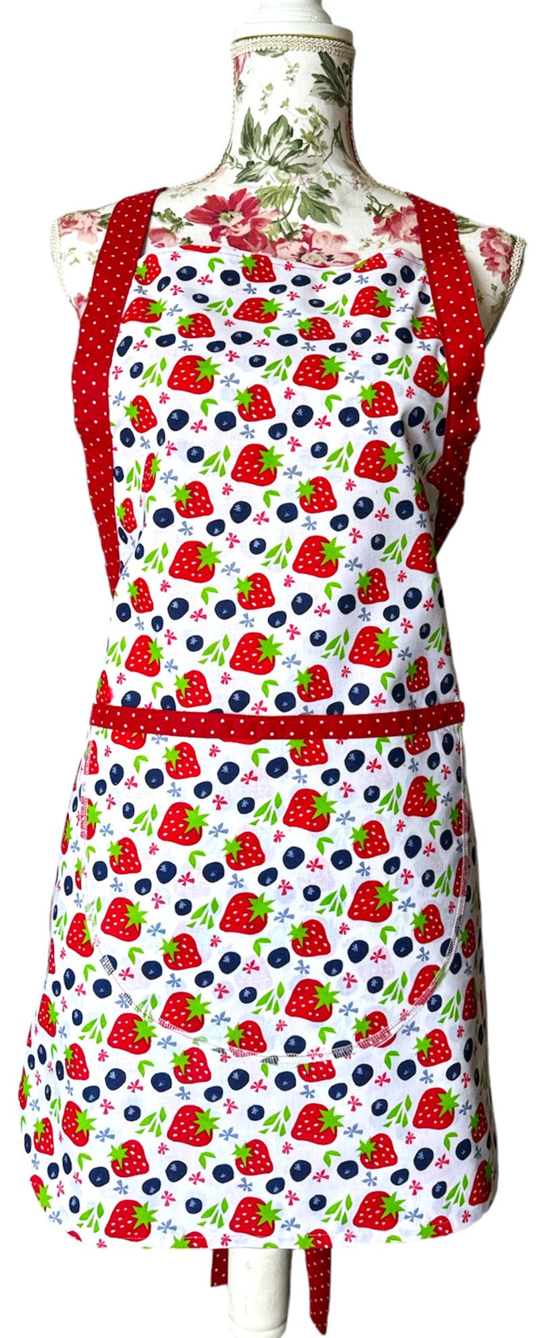 Strawberries Full Bib Apron Double Sided Everyday Baking and Cooking ...