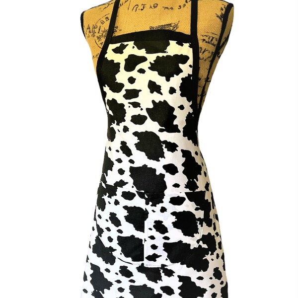Cow Print Apron - Etsy