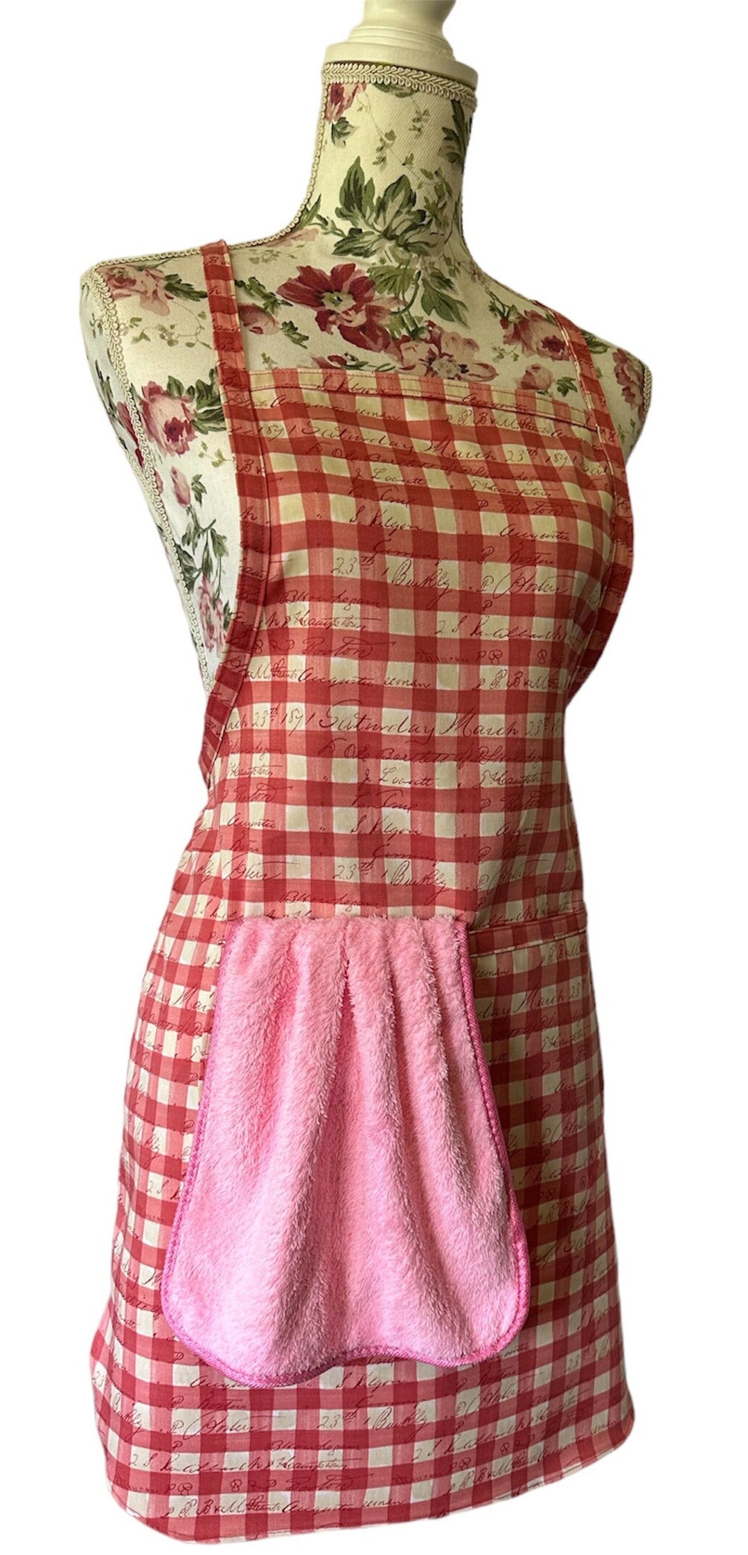 Fashion Vintage Red Checkers Print Woman Chef Apron; Everyday Baking ...