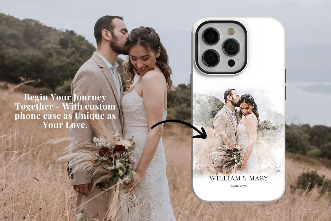 Custom Phone Case With Couple Photo, Engagement Gift, Personalized ...