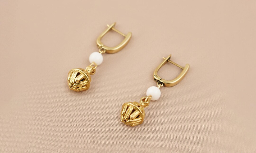Brass Bell Earrings, Jingle Bell Dangle Earrings, Christmas Festive ...