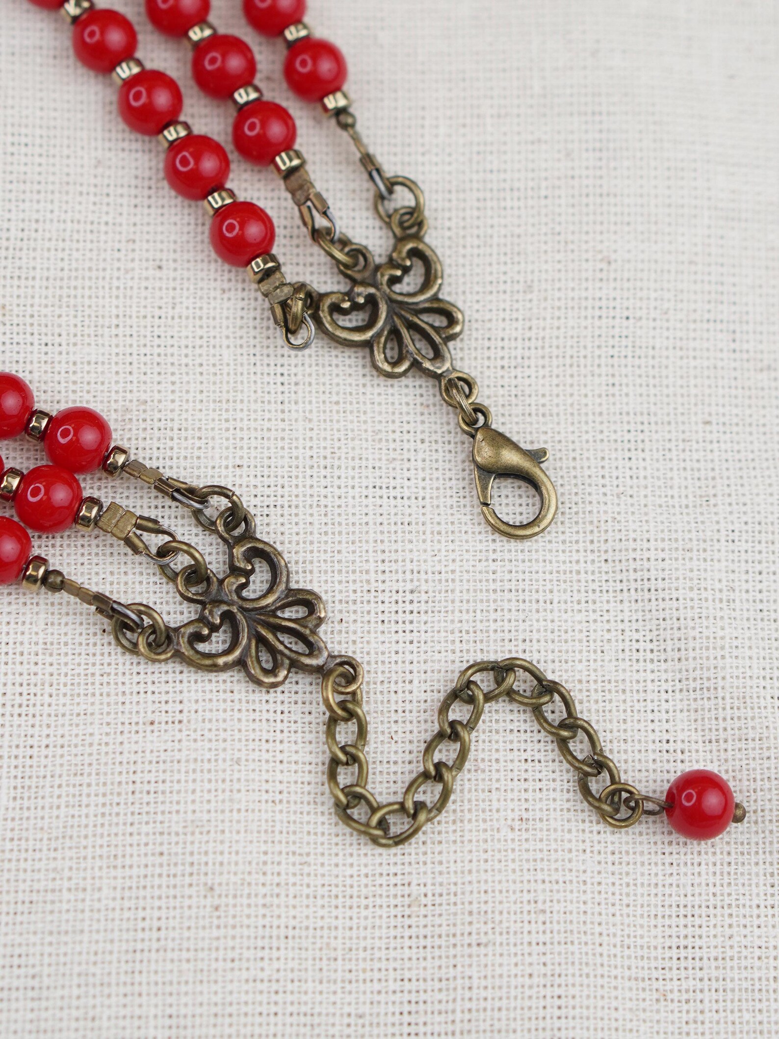 Traditional Ukrainian Namysto, Royal Beaded Necklace, Three Strand ...