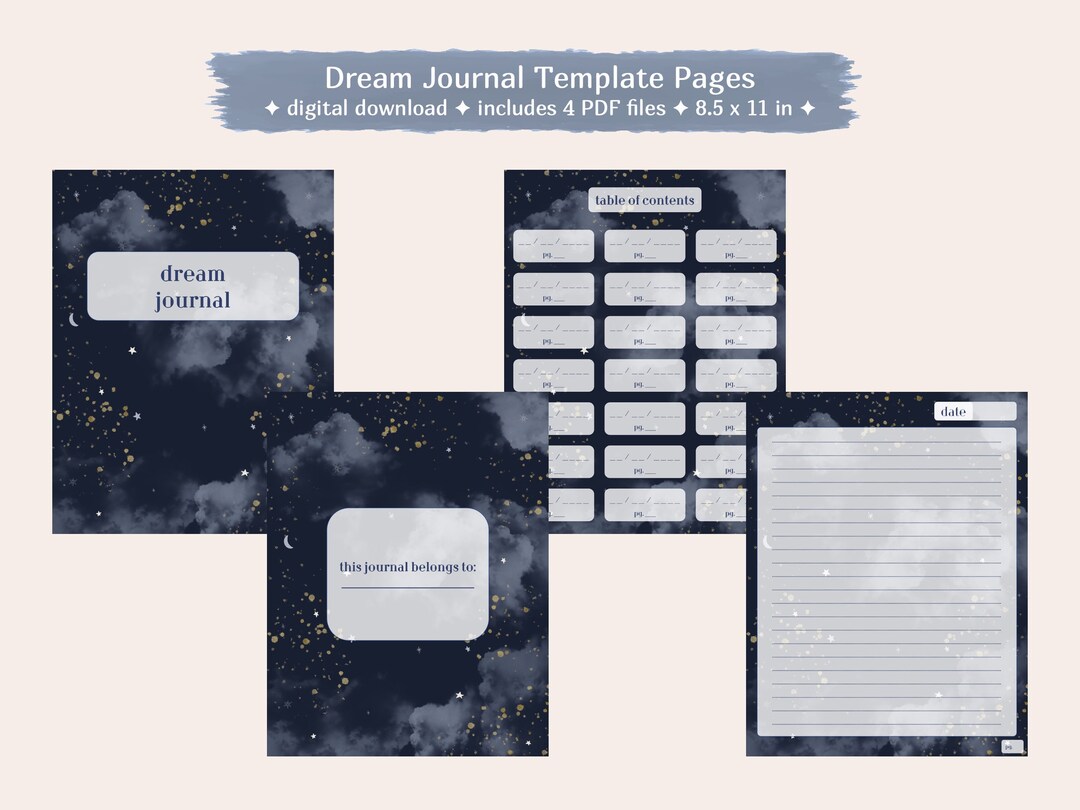 Celestial Dream Journal Template Pages, Digital Download, Printable - Etsy