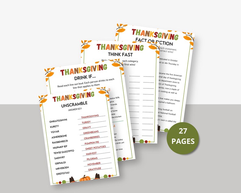 Thanksgiving Word Scramble Game, Thanksgiving Vocabulary Game, Holiday ...