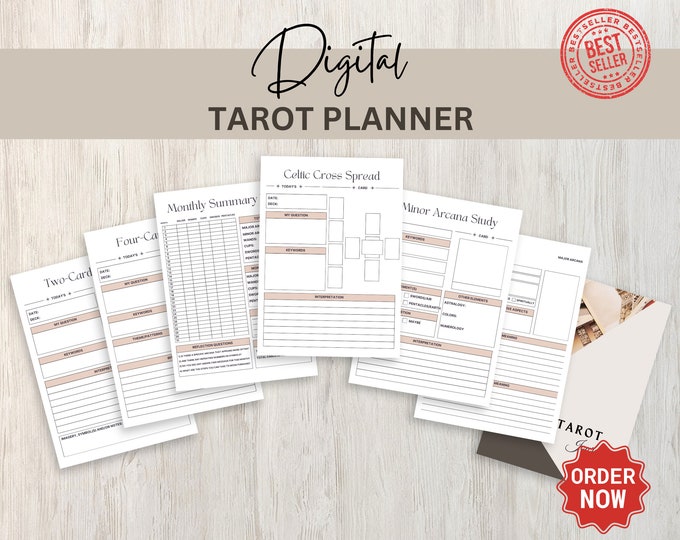 TAROT JOURNAL Tarot Stickers Tarot Planner Tarot Card Tracker 150 Page ...